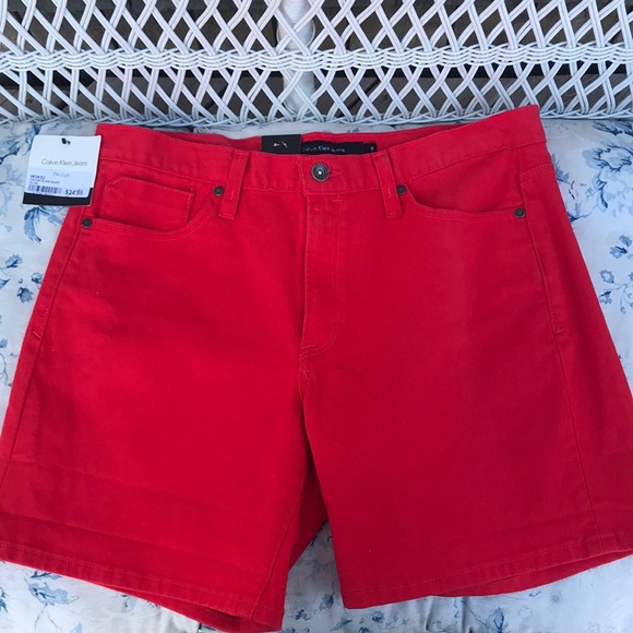 Calvin Klein Jeans | Shorts | Calvin Klein Red Twill Jeans Shorts ...